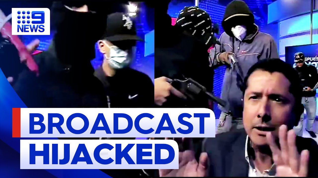 Armed men hijack TV broadcast in Ecuador | 9 News Australia - The ...