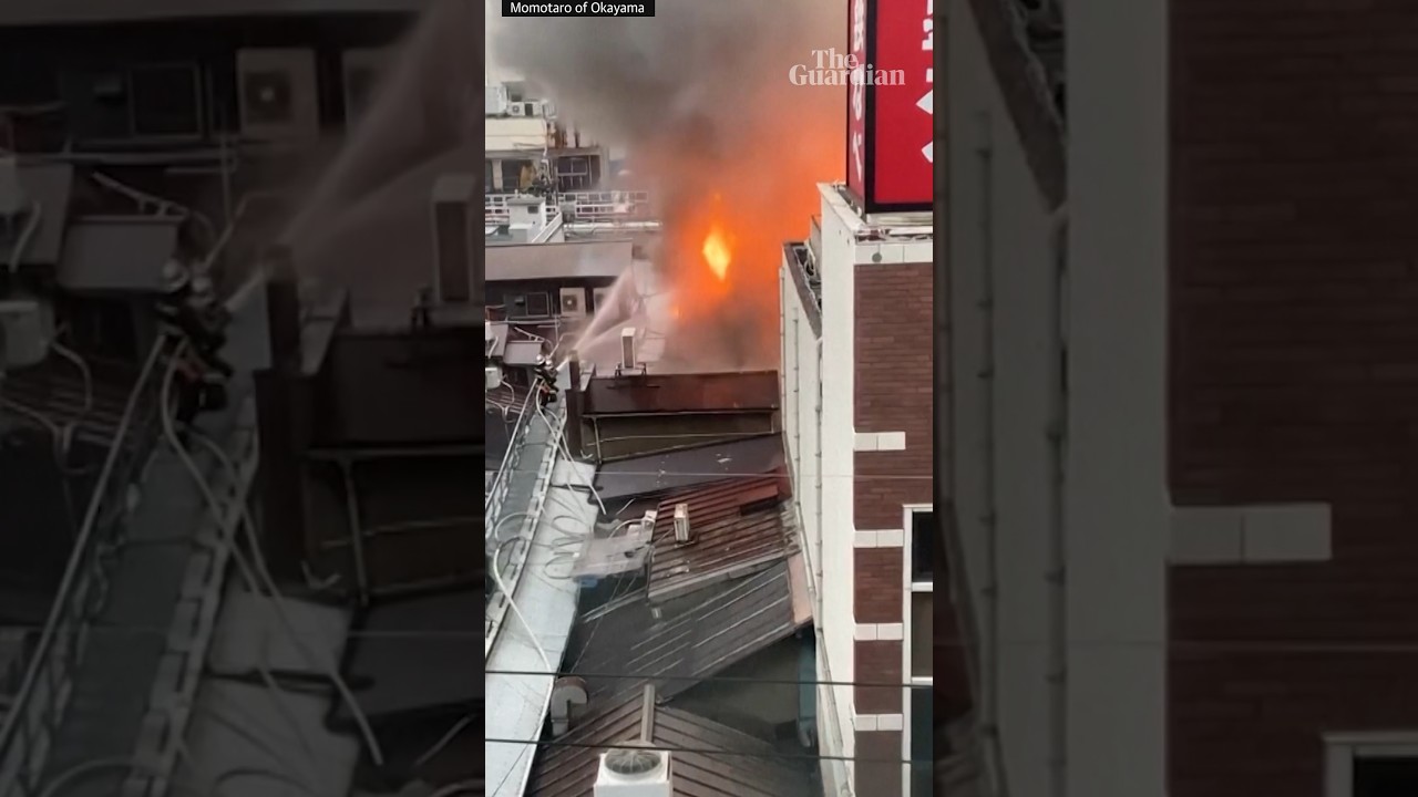 Footage shows fire breaking out near railway station in southern Japan ...