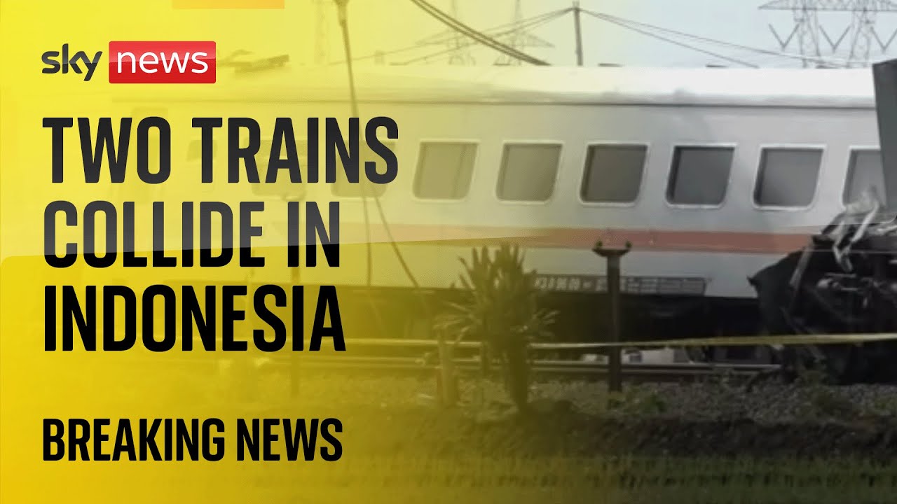 Watch live: Emergency services respond to train crash on Indonesia's ...