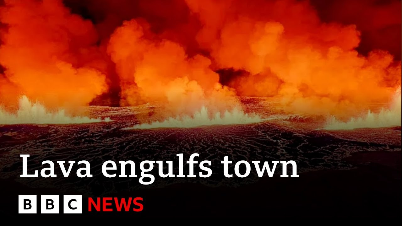 Buildings seen on fire after volcano erupts in south-west Iceland - The ...
