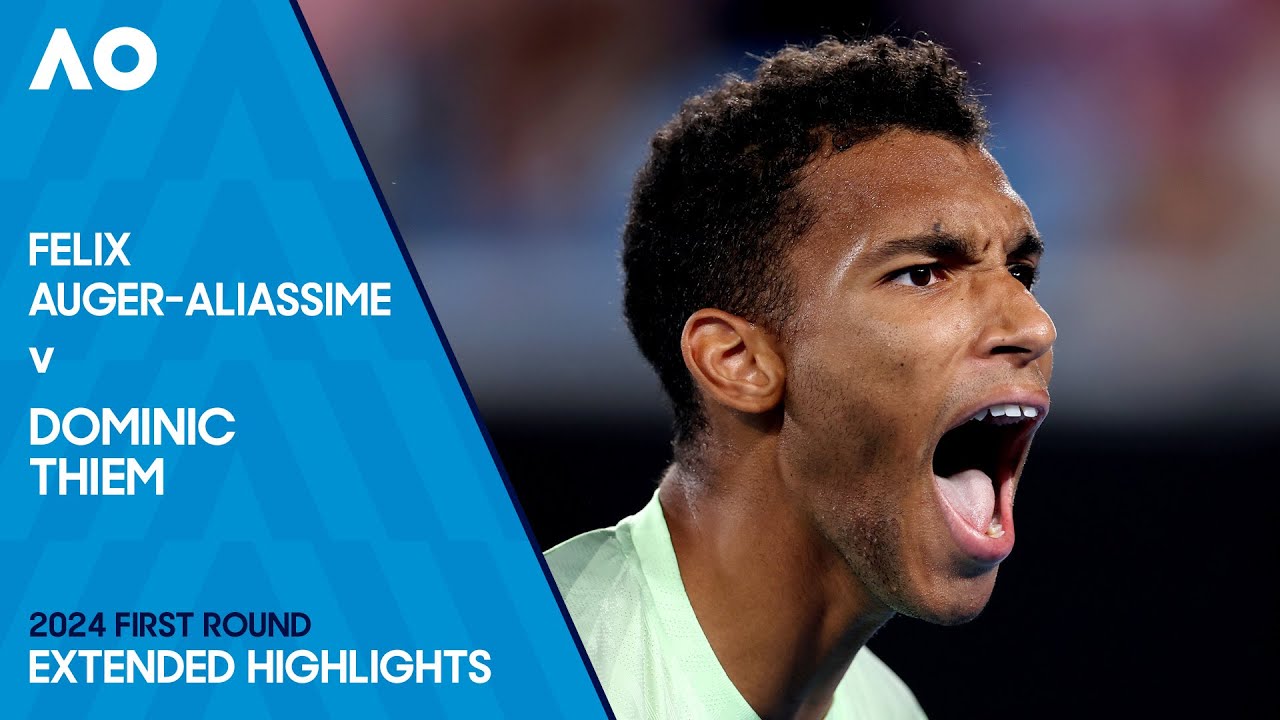 Felix Auger-Aliassime v Dominic Thiem Extended Highlights | Australian Open 2024 First Round ...